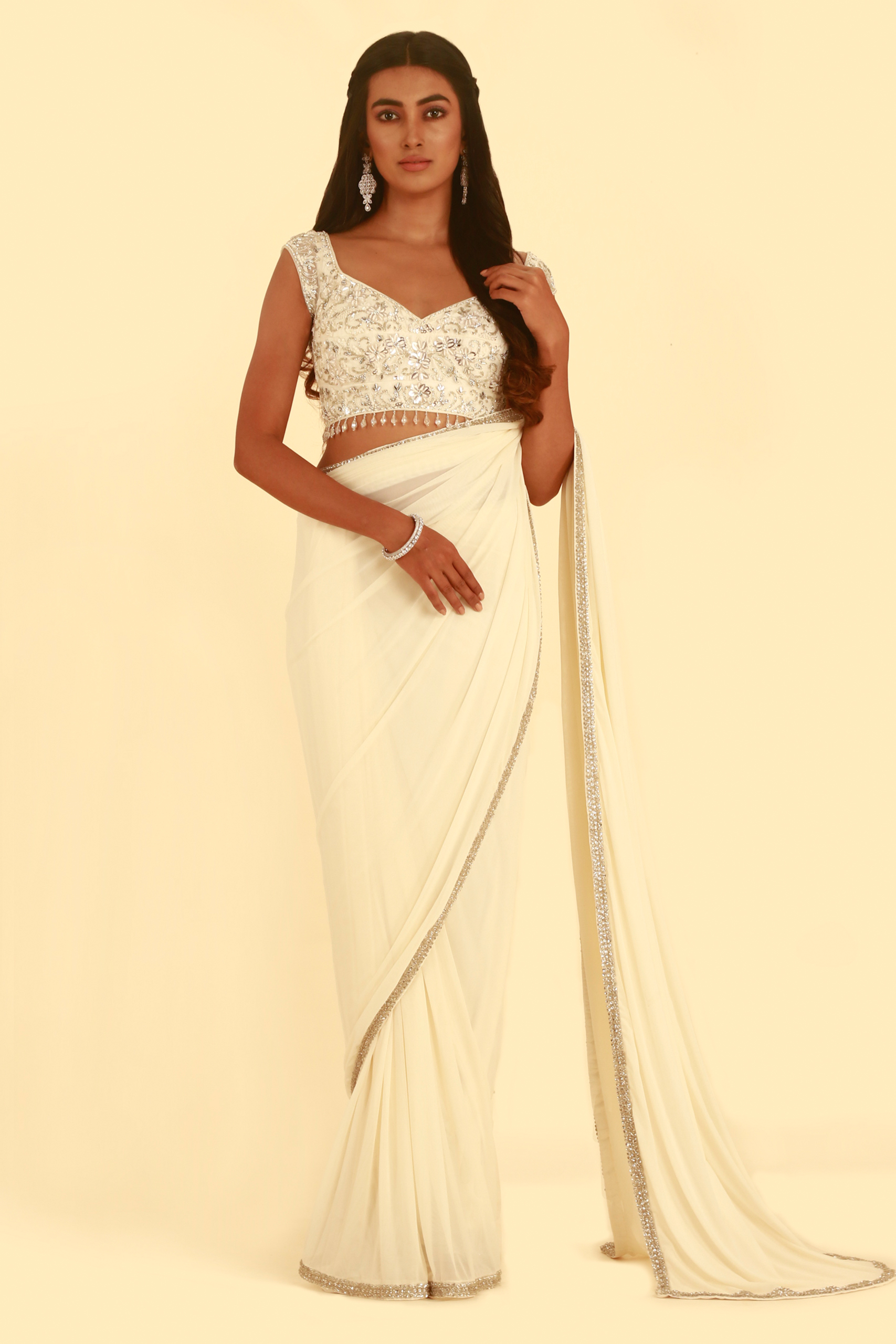 WHITE SAREES - Seasons India